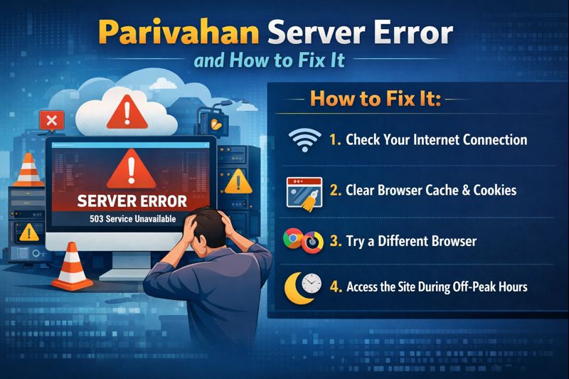 Parivahan Server Error and How to Fix It 2026 - Parivahan Sewa